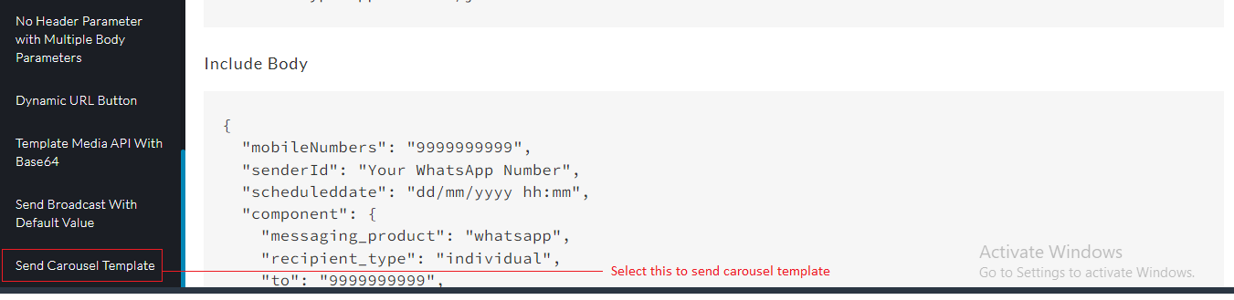 Use WhatsApp API to Send Carousel Messages – Msgclub Documents