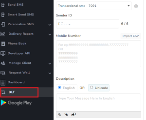 SMS status show DLT error and not received on handset – Msgclub Documents