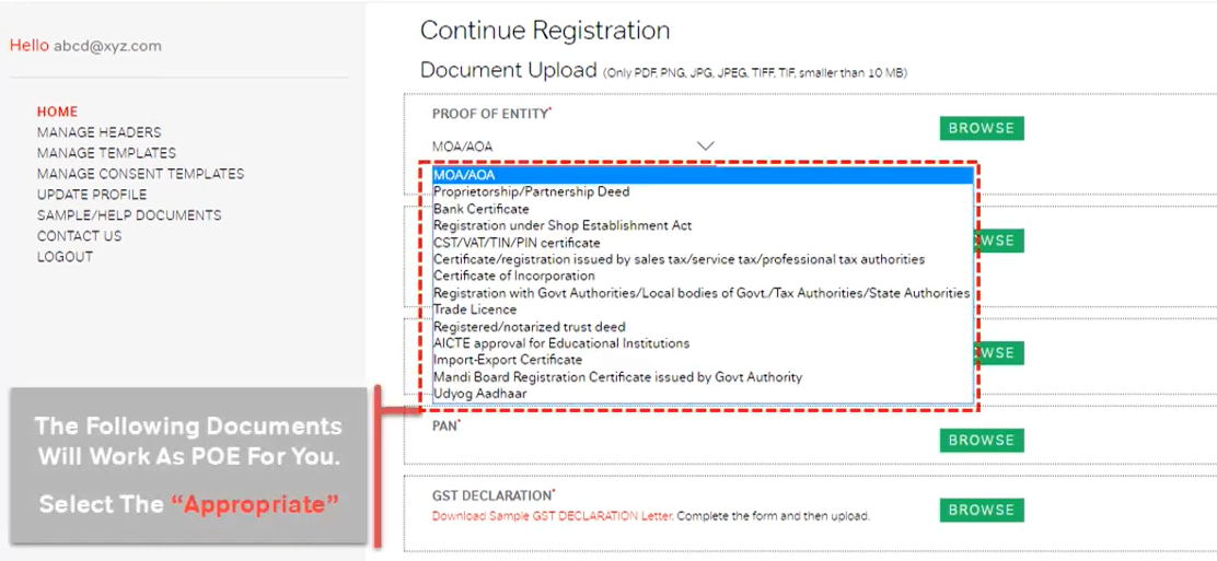 DLT Form Filling Process on Airtel DLT Portal – Msgclub Documents